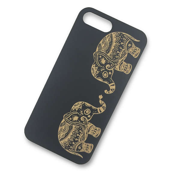 Black Painted Wood Ethnic Elephant - Elephant Iphone Case - Lover ...